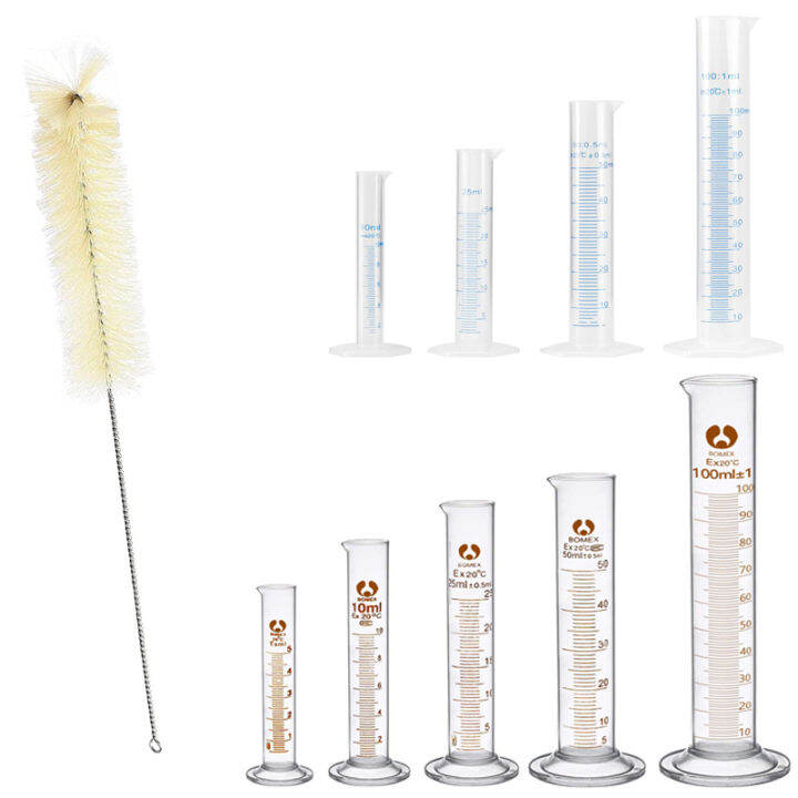 Glass /Plastic Measuring Cylinder Lab Graduated Cylinder Chemistry Lab ...