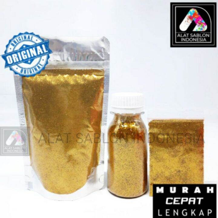 GOLD GLITTER BUBUK GLITER POWDER 10GR ALAT SABLON | Lazada Indonesia