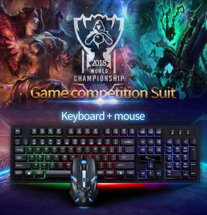Ergonomic Membrane Gaming Keyboard With Rainbow Led Backlight And Anti ...