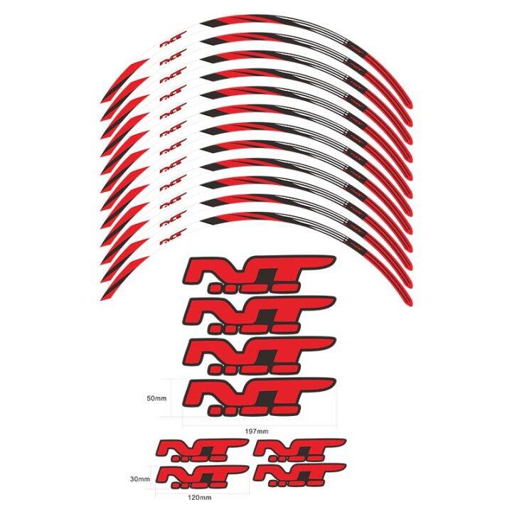 Motorcycle Wheel Sticker Waterproof Rim Stripe 17 Inches Motorbike Hub ...