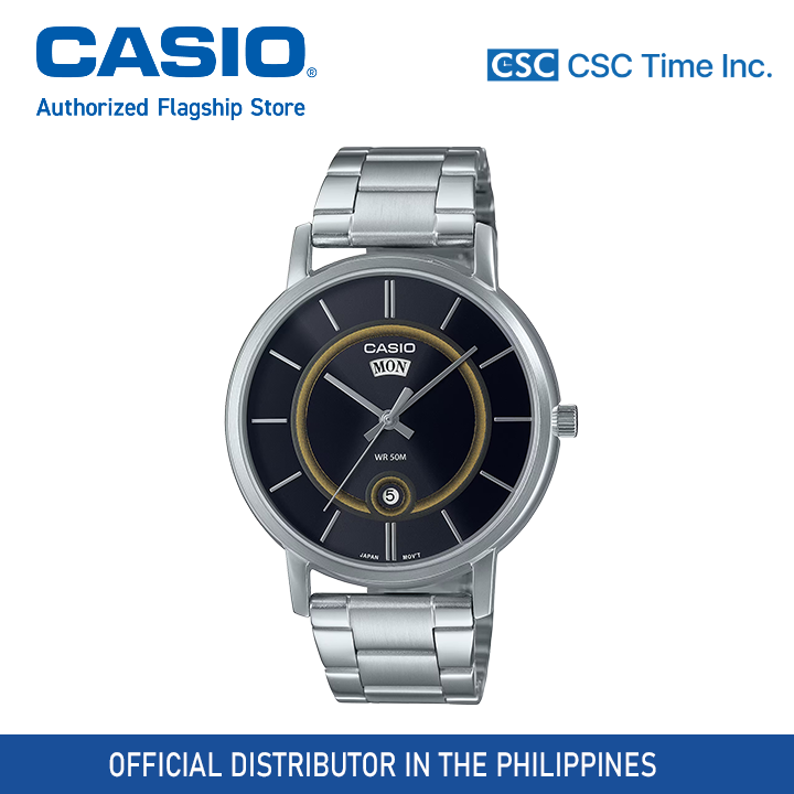 Casio (MTP-B120D-1AVDF) Silver Stainless Steel Strap 50 Meter Watch for ...