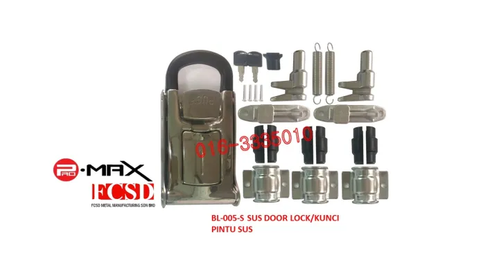 BL-005-S Lorry Truck Box Van Body SUS Door Lock Kunci Pintu SUS Lori ...