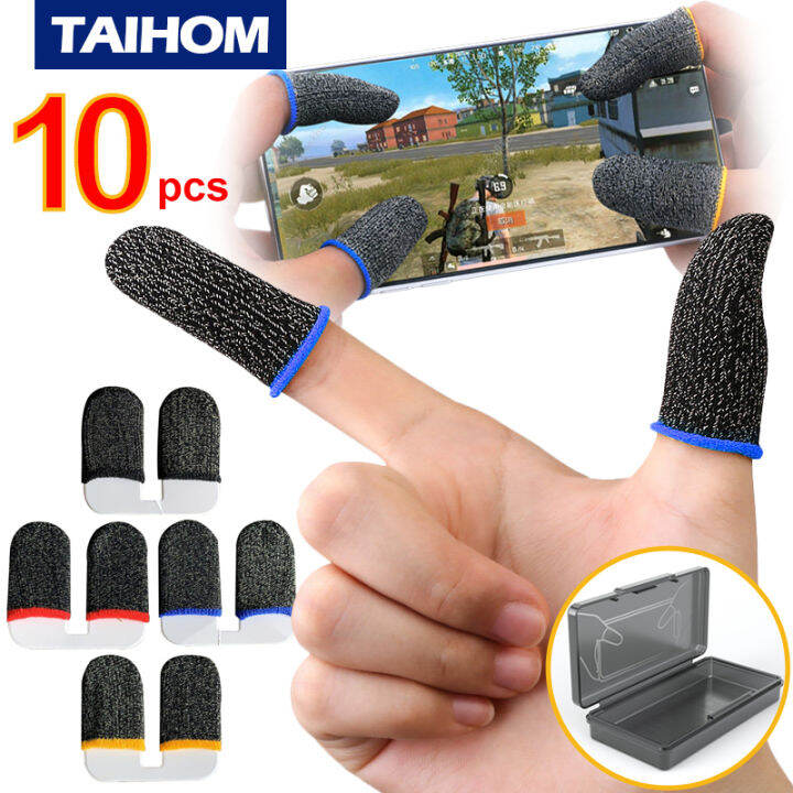 TAIHOM 10/4/2pcs Finger Sleeves Finger Cover Breathable Game Controller ...