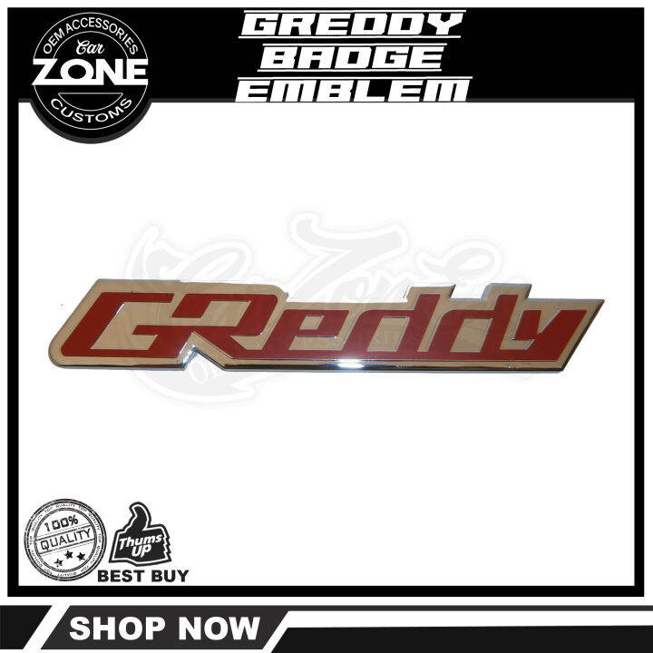GReddy Badge Emblem (Chrome/Red) | Lazada PH