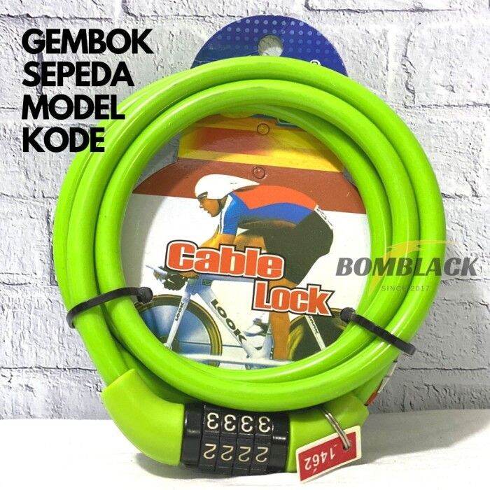 kunci gembok sepeda pakai kode hitam nomor aman dan murah | Lazada ...