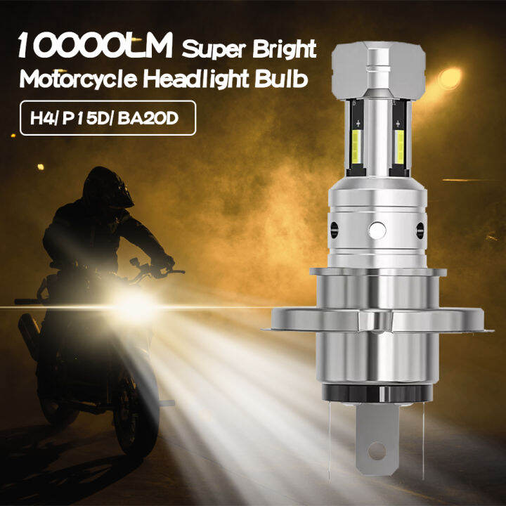 🏍️PENCL 10000LM Super Bright H4 LED Headlight Bulb for Motorcycle White/Yellow High Low Beam ...