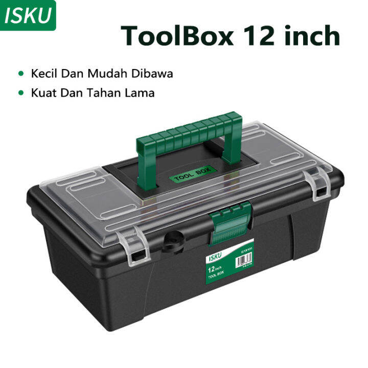 ISKU Tool Box Besar 12 Inch Bahan PP Kotak Alat Kotak Alat Tahan Lama ...