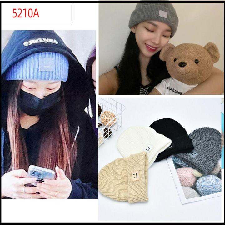 5210A น่ารักน่ารักๆ แฟชั่นสำหรับผู้หญิง งานปัก อิโมติคอน นุ่มนุ่มๆ งานทำมือ หนาอบอุ่น หมวกถักนิต ...