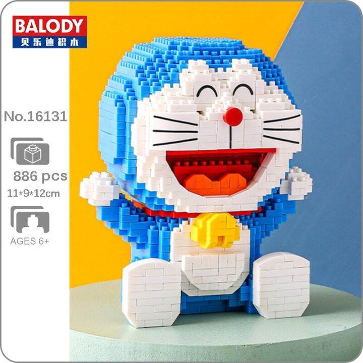 Balody 16131 Anime Doraemon Cat Robot Sit Animal Pet 3D Model DIY Mini ...