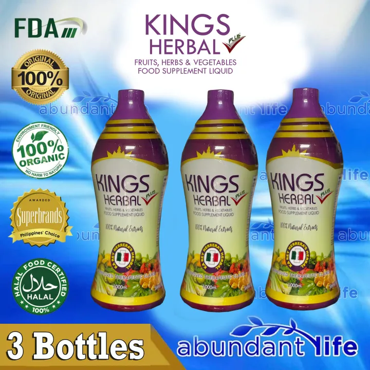 3 BOTTLE KINGS HERBAL PLUS 1000ML 10O% AUTHENTIC SOLD BY ABUNDANT LIFE ...