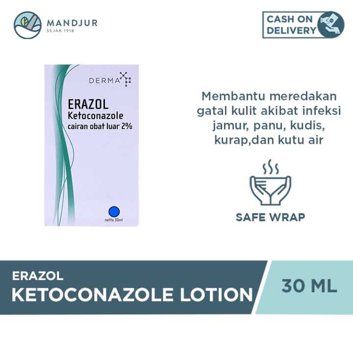 Erazol Lotion 30 mL - Meredakan Gatal Jamur, Kurap dan Panu | Lazada ...
