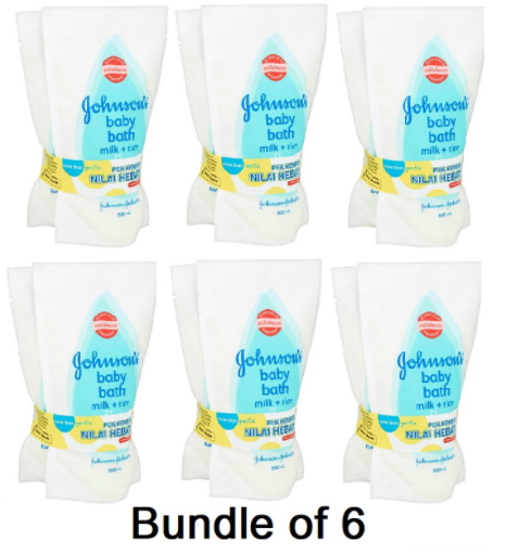 [Bundle of 6] Johnson's Baby Bath Refill Pack Milk + Rice Twinpack ...