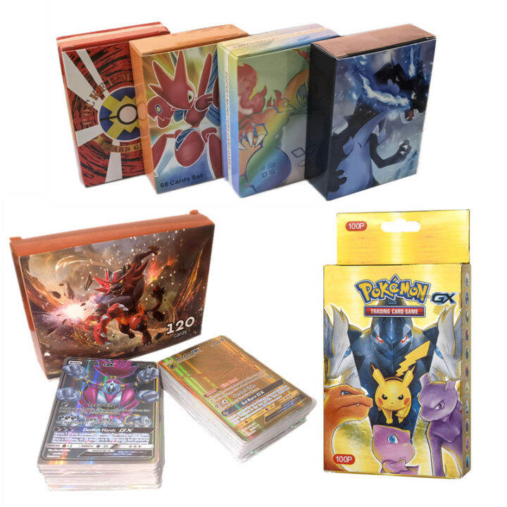 60-120Pcs Original Pokemon EX GX Cards English Charizard Pikachu Game ...