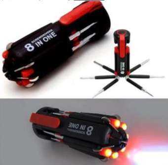8 in 1 Multi Screwdriver with LED Light 8in1 Screwdriver LED Torch ...