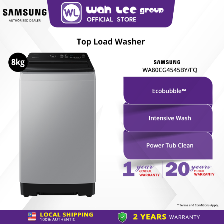 Samsung 8KG Top Load with Ecobubble Washing Machine Light Gray ...