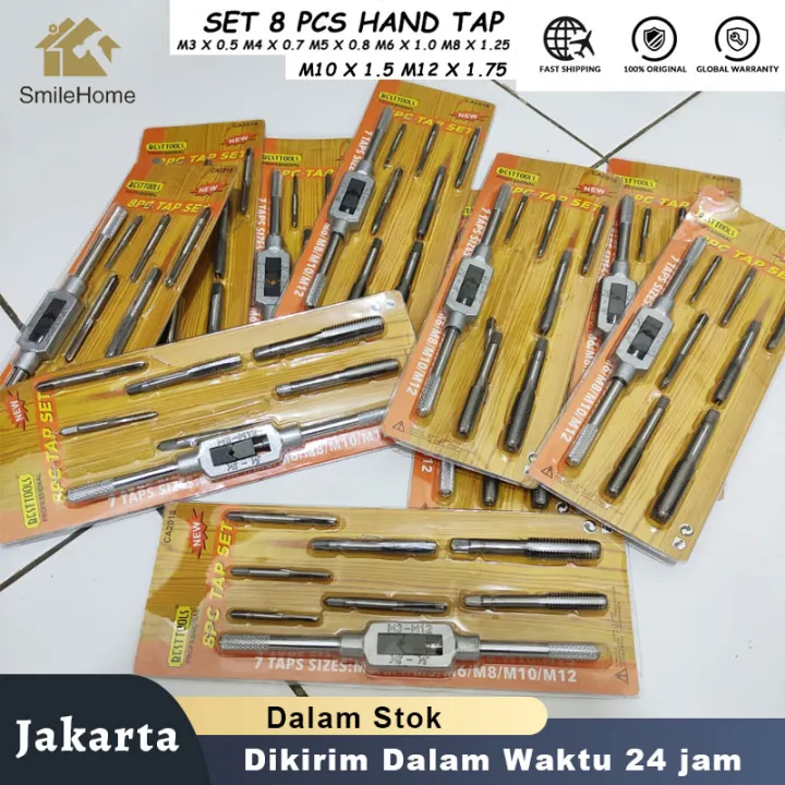 HAND TAP HANDTAP SENAI DRAT DERAT BAUT SET M3 M4 M5 M6 M8 M10 M12 ...