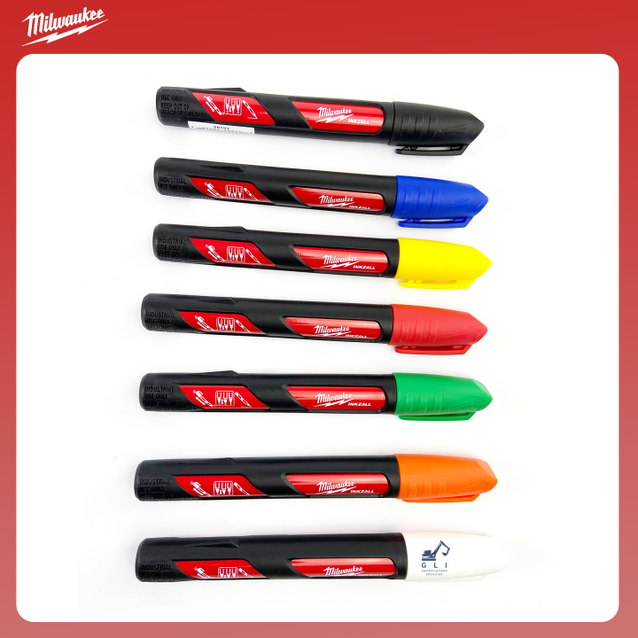 HEAVY DUTY Milwaukee InkZall Jobsite Paint Markers (Black, Red, Orange ...