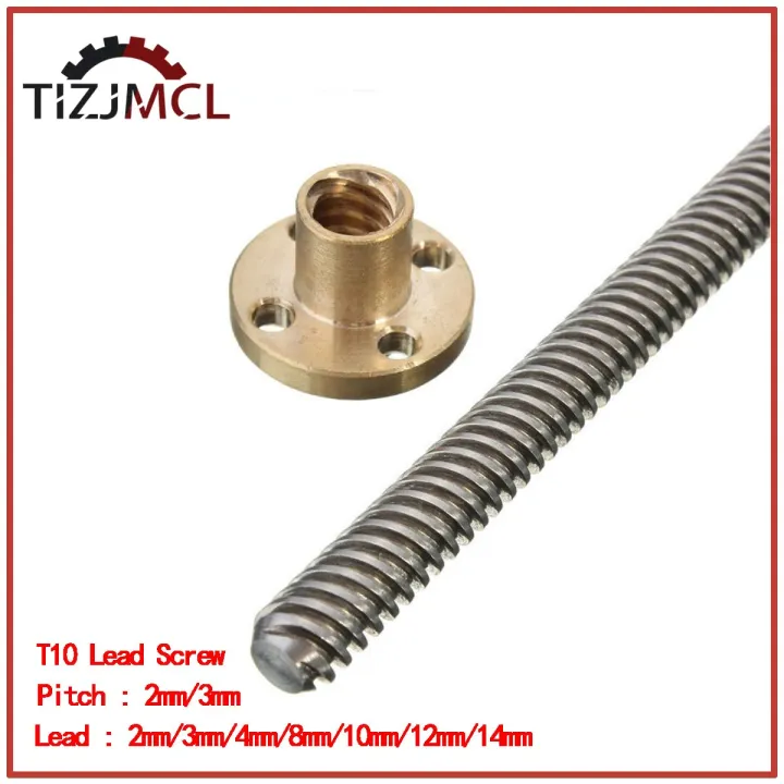 CNC 3D Printer T10 Lead Screw Pitch 2mm/3mm Thread Screw Lead 2mm/3mm ...