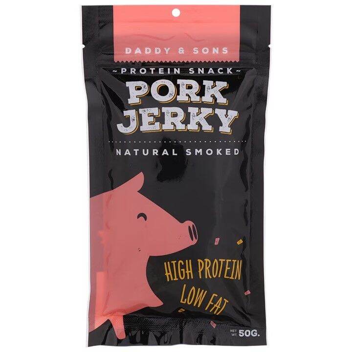 Daddy and Sons Pork Jerky Protein Snack Natural Smoked 50g. แดดี้แอนด์ ...
