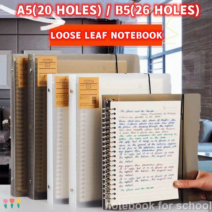A5/B5 Loose Leaf Refill Binder Notebook Replacable Metal Ring Writing ...