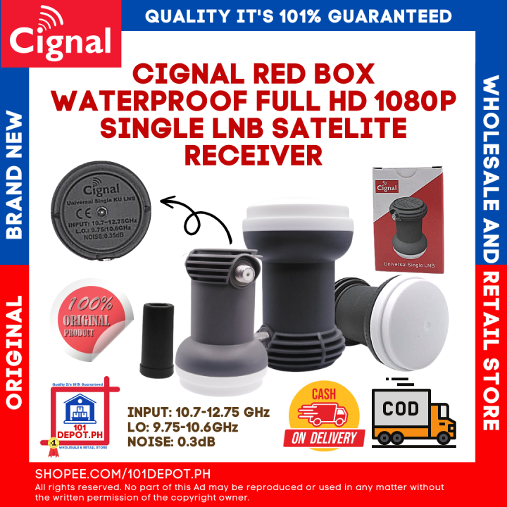 CIGNAL LNB UNIVERSAL WATERPROOF FULL HD 1080 SINGLE SATELITE RECEIVER ...