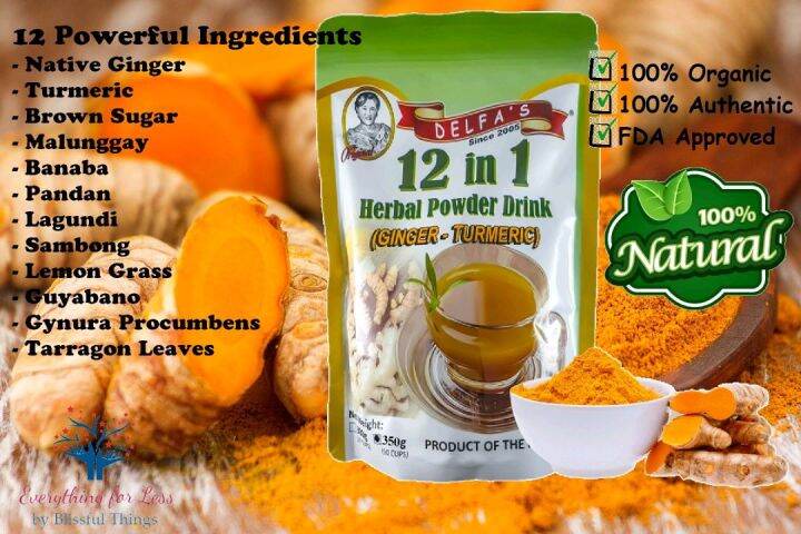 Delfas Turmeric 12 in 1 Herbal Powder Drink | Lazada PH