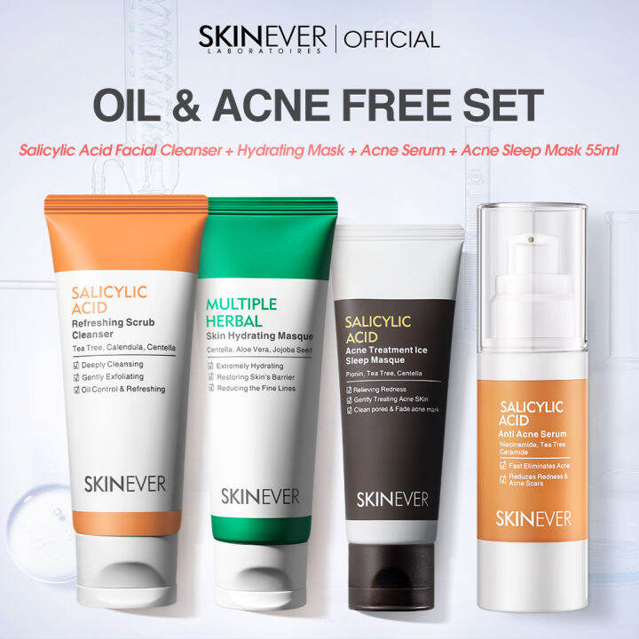 SKINEVER Oil&Acne Free Set Salicylic Acid Acne Treatment Ice Sleep ...