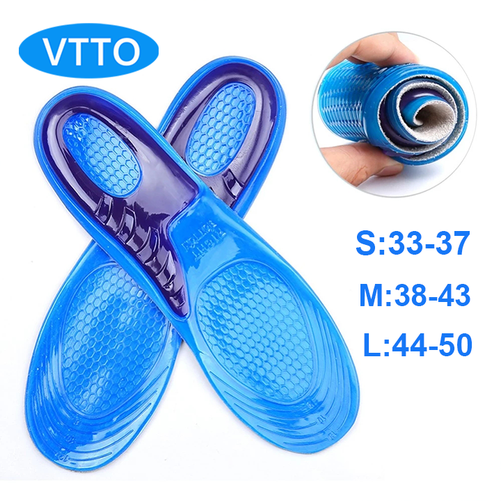 VTTO Silica Gel Orthotic Elastic Insoles Arch Support Shoe Pad Sport ...