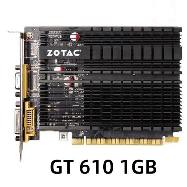 ZOTAC การ์ด GeForce GT 610 1GB GDDR3กราฟิกการ์ด GPU แผนที่สำหรับ NVIDIA GT610 1GD3 Dvi VGA PCI-E ...