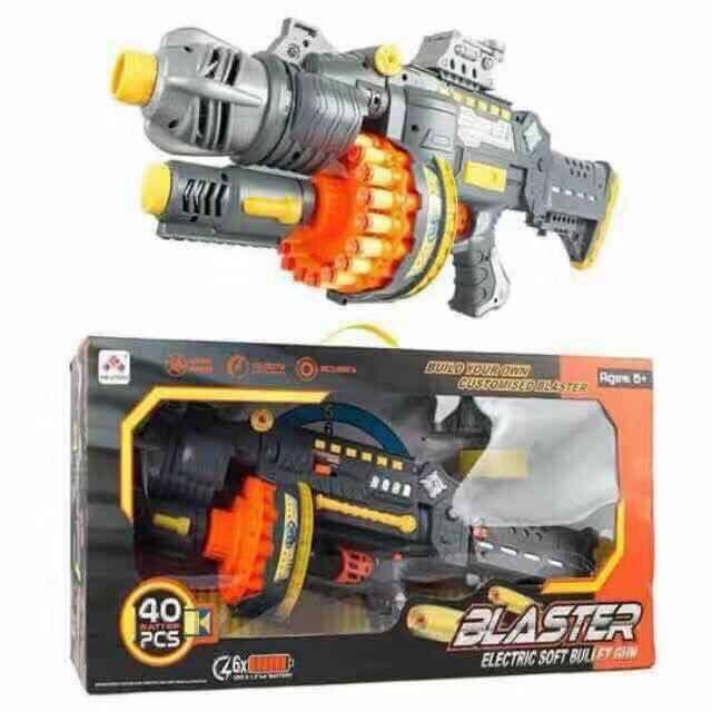 Blaster Electric Nerf Machine Battery Operated Semi Auto Nerf Gun & 40 ...