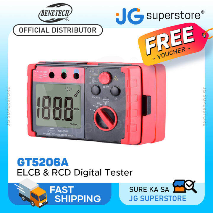 Benetech GT5206A Digital ELCB and RCD Tester (Battery Included) with ...