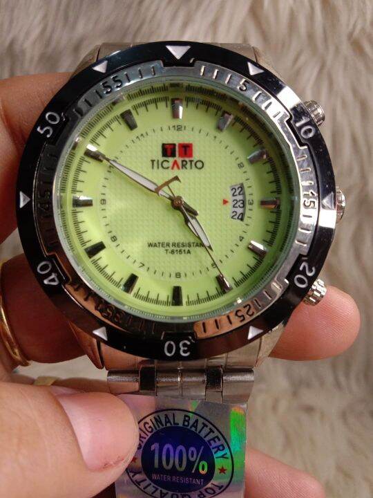 ORIGINAL TICARTO BRAND Watch Big Face Glowing in the Dark With Black ...