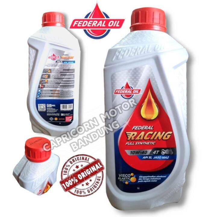 FEDERAL RACING FULL SYNTHETIC 4T SAE 10W 40 API SJ JASO MA2 Oli Mesin ...