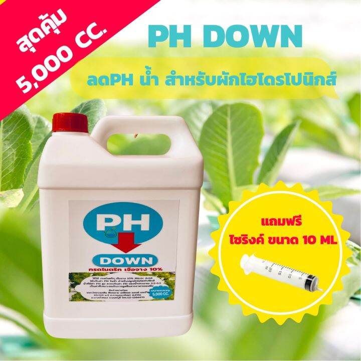 น้ำยาปรับph ผักไฮโดร (PH DOWN) กรดไนตริก เจือจาง 10% Nitric Acid ปรับค่า PHในน้ำสำหรับผักไฮโดร ...