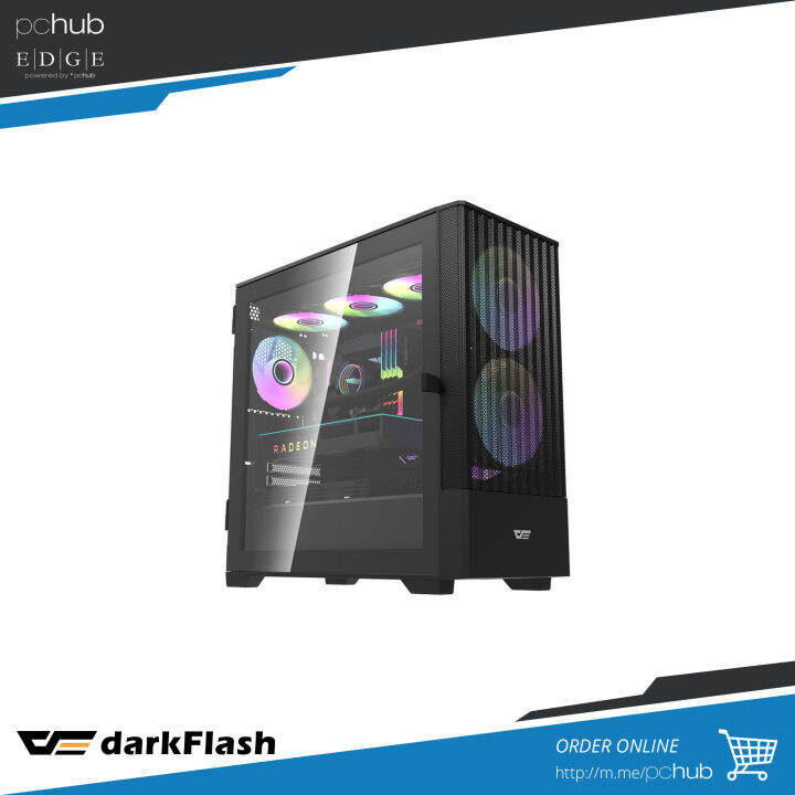 darkFlash DK415M Mesh TG, black, mATX, 2x140mm | Lazada PH