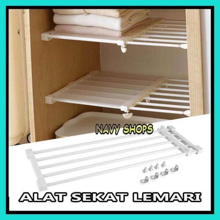 Alat Penyekat Lemari - Sekat Rak Fleksibel Ukuran SMALL / MEDIUM ...