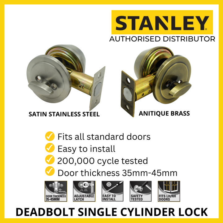 Stanley Deadbolt Single Cylinder Lock 60/70mm/ Deadbolt Lock / Door ...