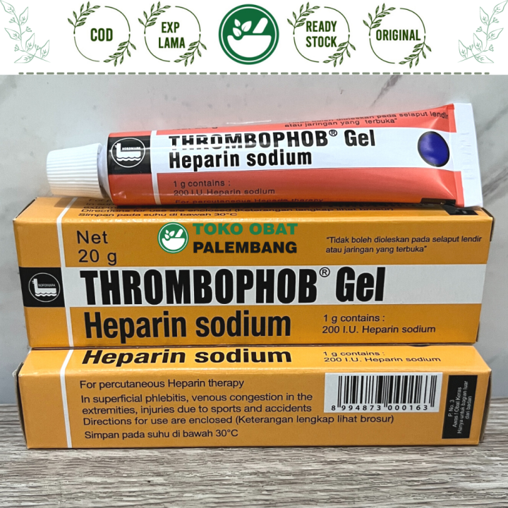 THROMBOPHOB GEL 20 GRAM HEPARIN SODIUM TROMBOPOB THROMBOPOP | Lazada ...