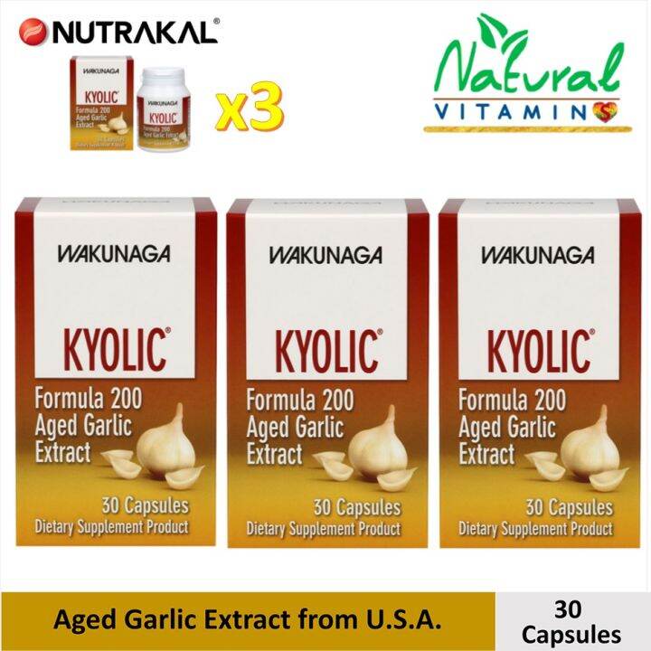 Nutrakal Kyolic 200 สารสกัดกระเทียมบ่มพิเศษออร์แกนิก 100% บำรุงหัวใจ ลด ...
