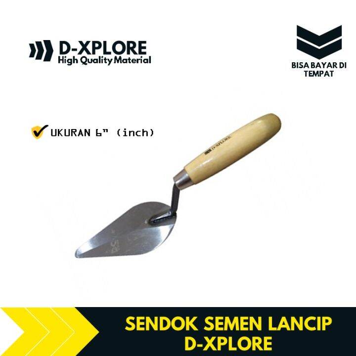 Sendok Cetok Semen Tembok Plat Baja Asli 6 Inch D-XPLORE TBMS1205 ...