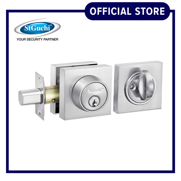 St Guchi Satin Nickel Thumbturn & Key Deadbolt Lock (SGDB-D361 SN) | Lazada