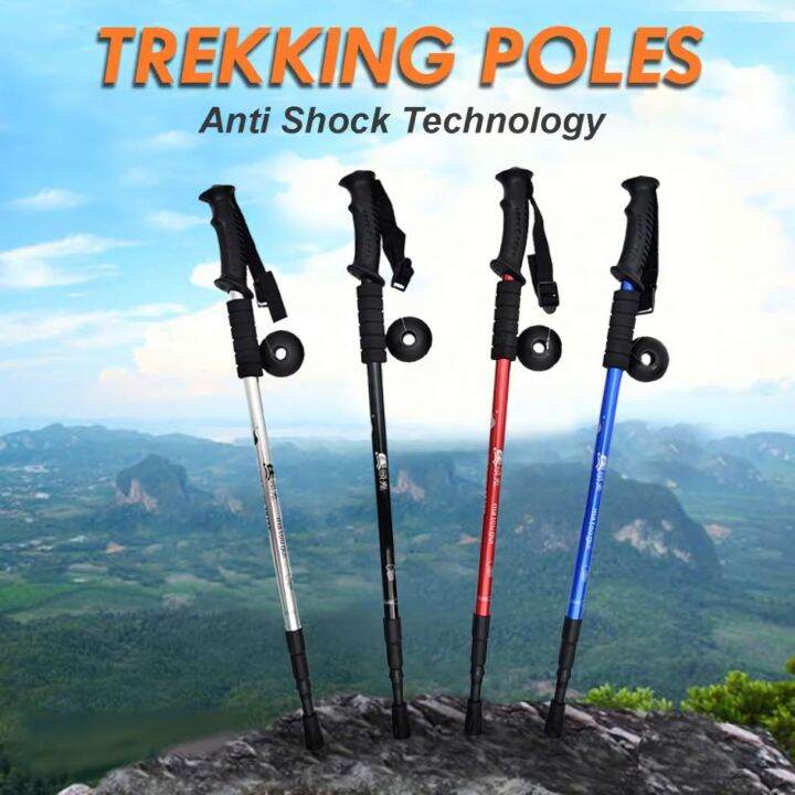 Trekking Pole Tongkat Pendaki Gunung Anti Shock Trekpole Kompas ...