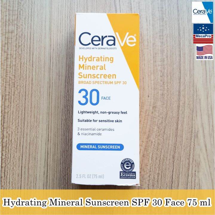 CeraVe® Hydrating Mineral Sunscreen SPF 30 Face 75 ml เซราวี ครีมกันแดด สำหรับผิวหน้า | Lazada.co.th
