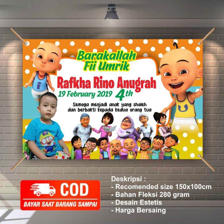 backdrop ulang tahun anak upin ipin | Lazada Indonesia