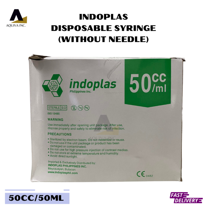 Indoplas 50cc Disposable Syringe w/o Needle Box of 25 | Lazada PH