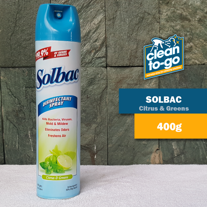 SOLBAC Disinfectant Spray Citrus & Greens ( 400g ) CleanToGo | Lazada PH