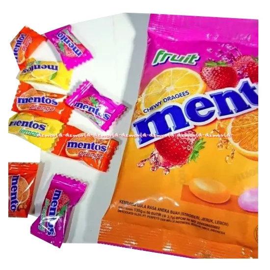 Mentos Fruit Candy 135gr Kembang Gula Rasa Aneka Buah Stroberi Jeruk ...