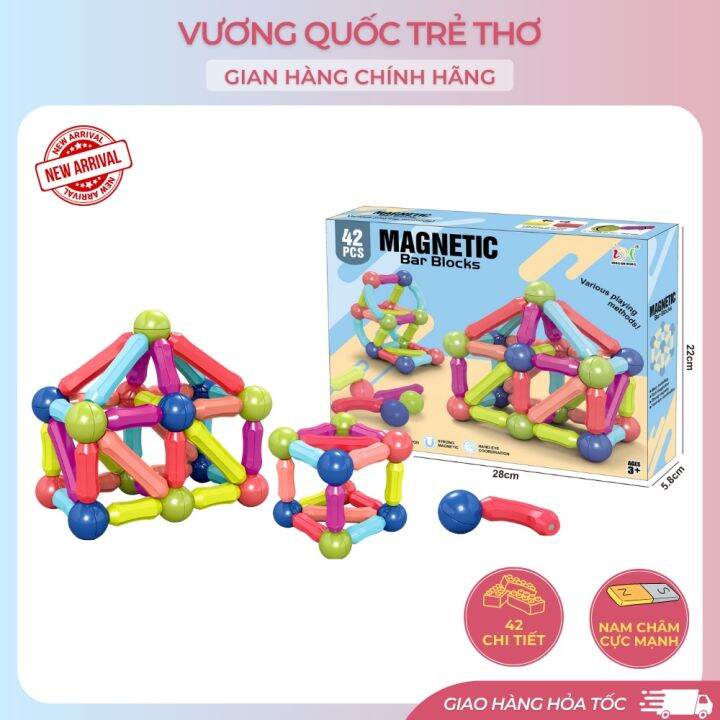 Đồ Chơi Xếp Hình Nam Châm Khối Thanh 42 Chi Tiết Vuongquoctretho ...