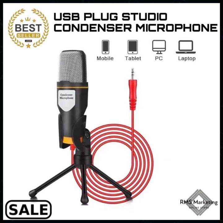 Professional 3.5mm Plug Home Stereo USB Studio Condenser Microphone for Broadcasting Tripod USB ...
