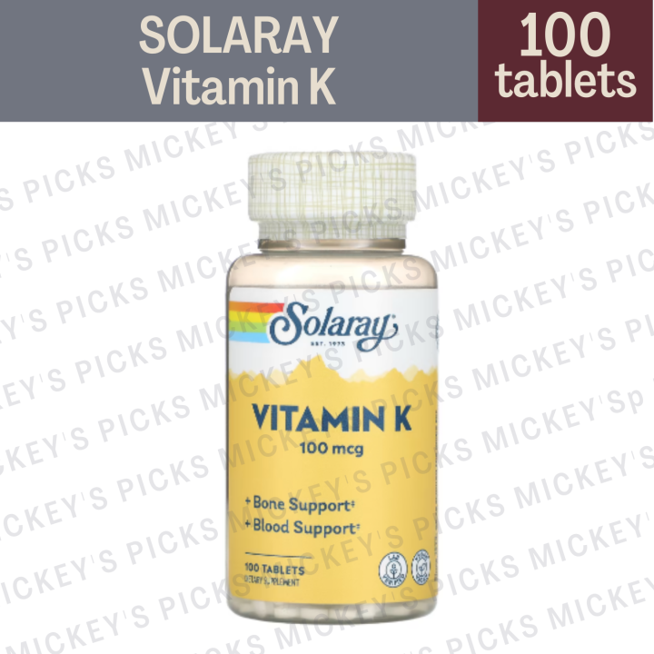 Solaray, Vitamin K, 100 mcg, 100 Tablets | Lazada PH